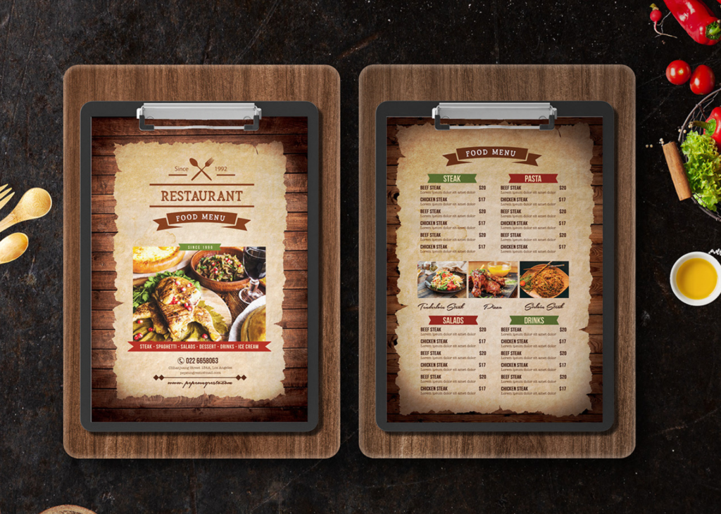 Food Menu Card Design: Attract Restaurant Customers